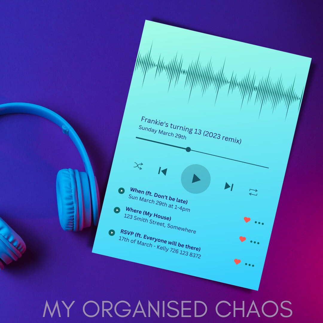 Music Inspired Birthday Invite - Etsy