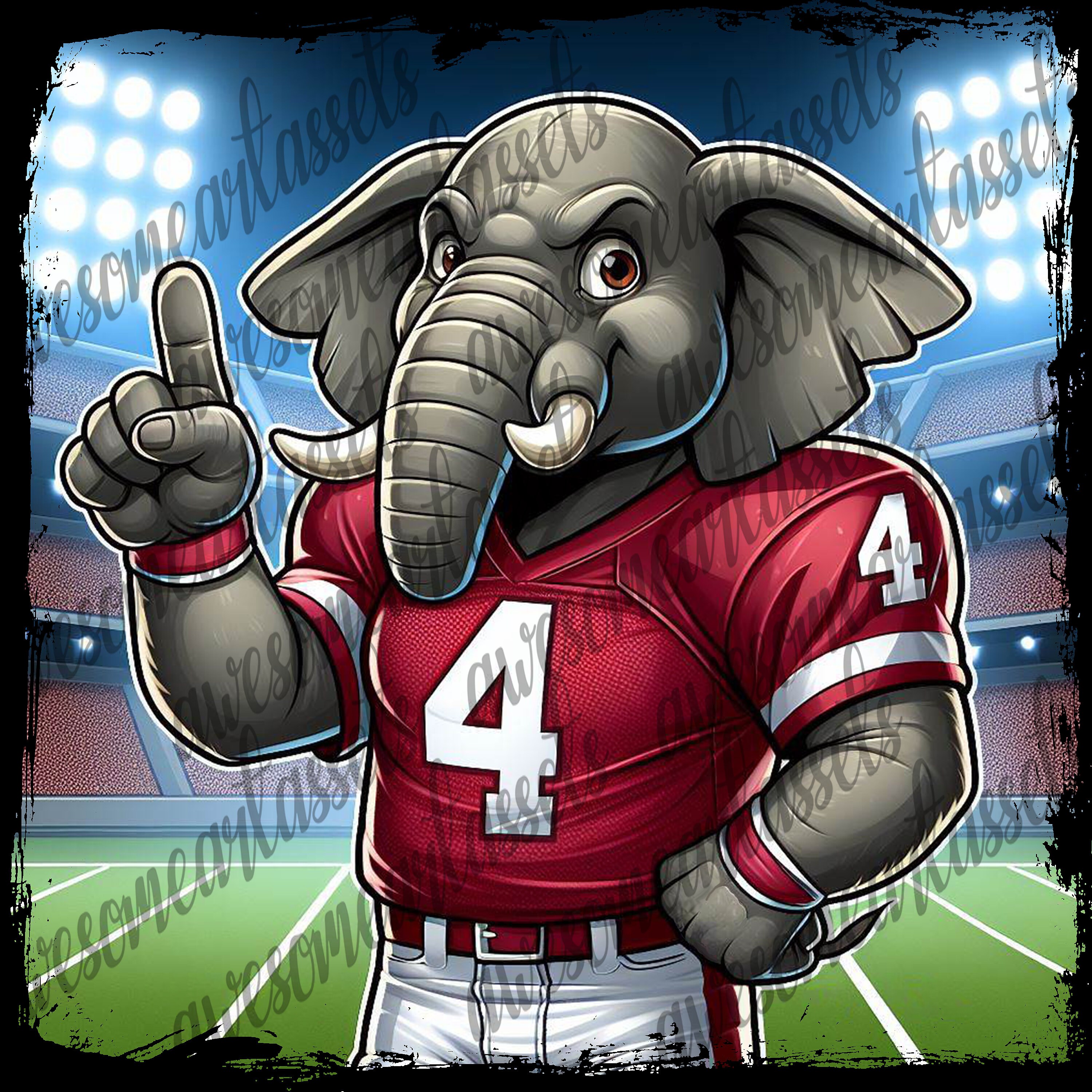 300 DPI Transparent PNG of an Elephant From Alabama in Stadium Under ...