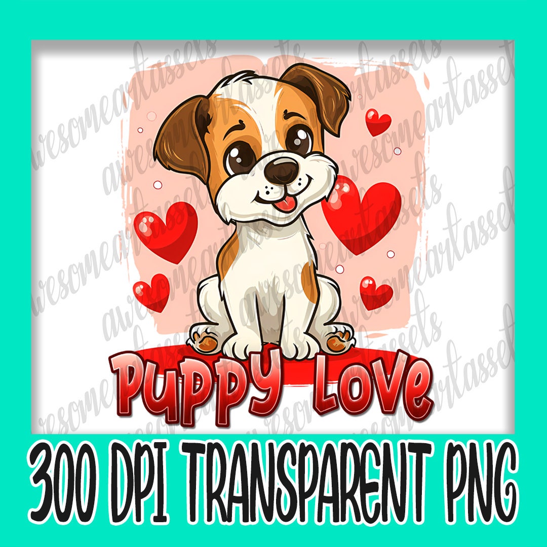 Puppy Love 300 DPI Transparent PNG - Cute Puppy - Art for Couples ...