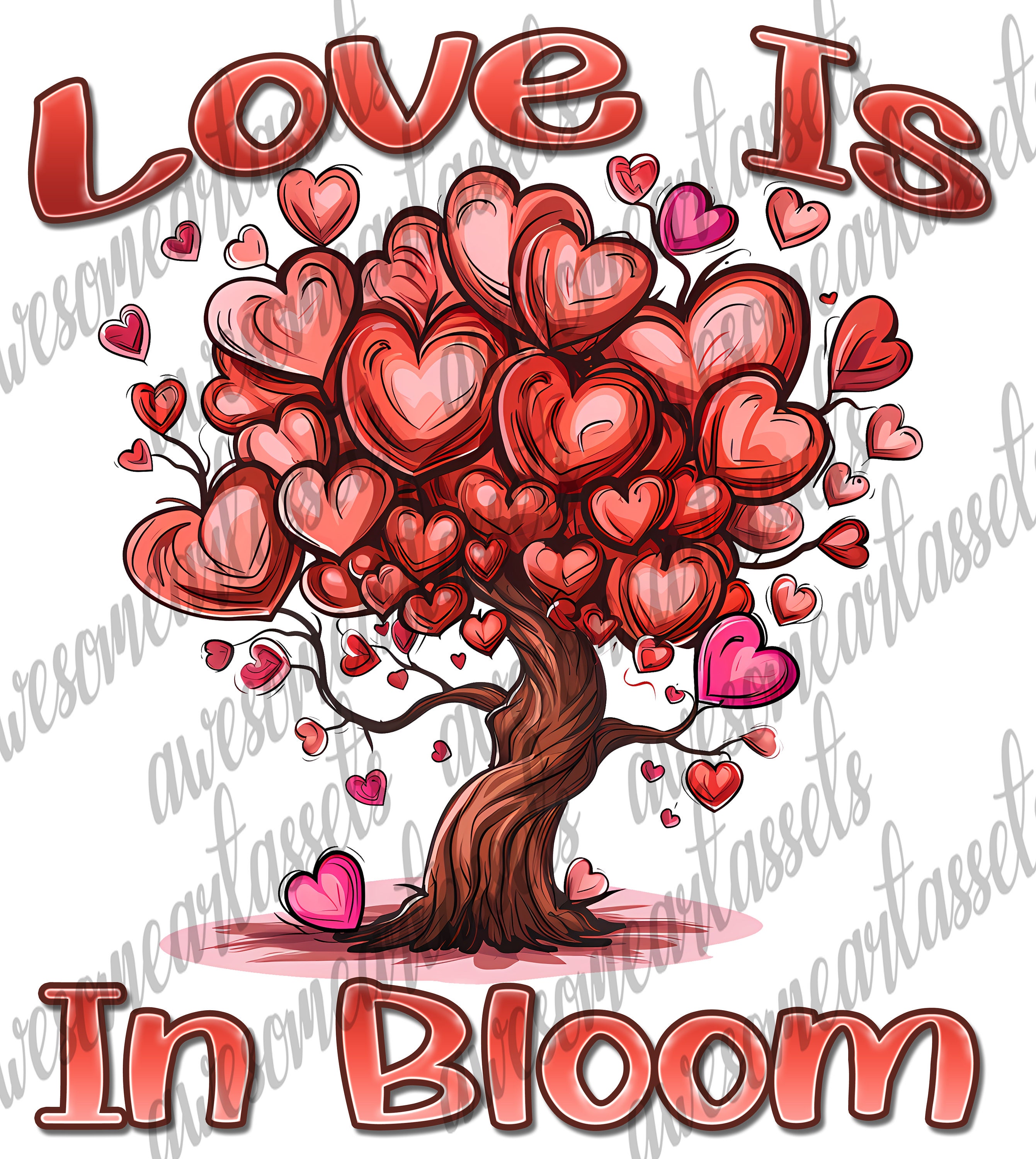Love is in Bloom 300 DPI Transparent PNG - Romantic Tree of Hearts ...