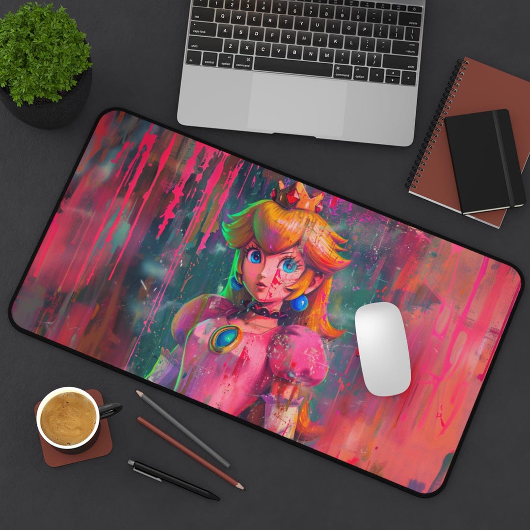 PEACH Desk Mat Video Game - Etsy