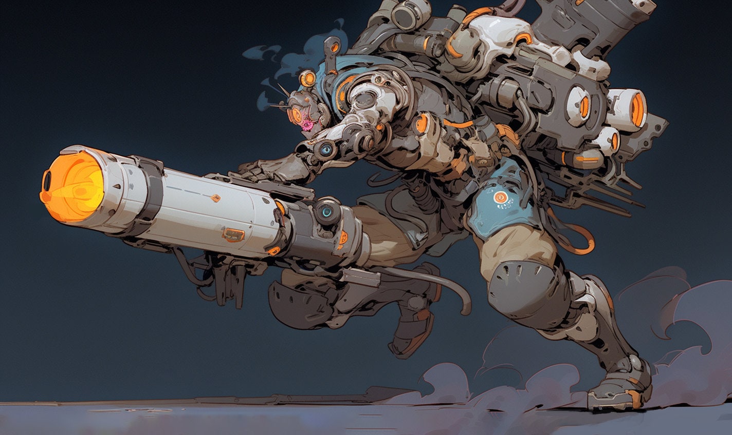 Mecha Cyberpunk Robot Art Character Commission Art Concept Art RPG Character Design Illustration ...