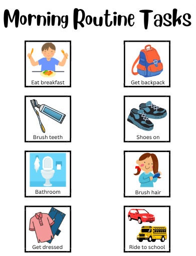 Visual Schedule & Checklist Getting Ready for School - Etsy