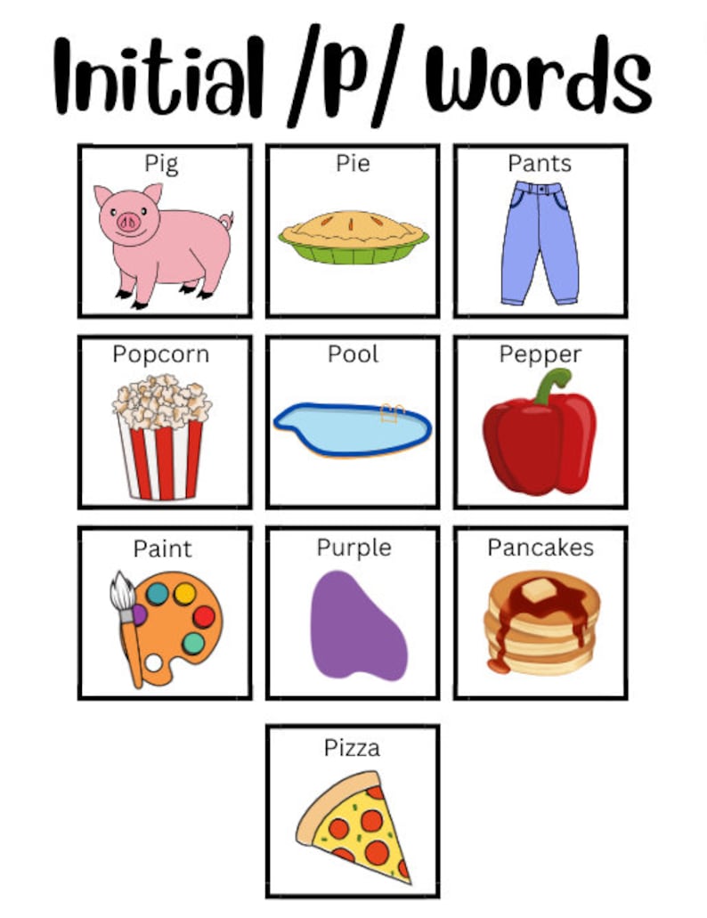 Bilabial /p, B, M/ Articulation Packets Flashcards, Worksheets & More ...