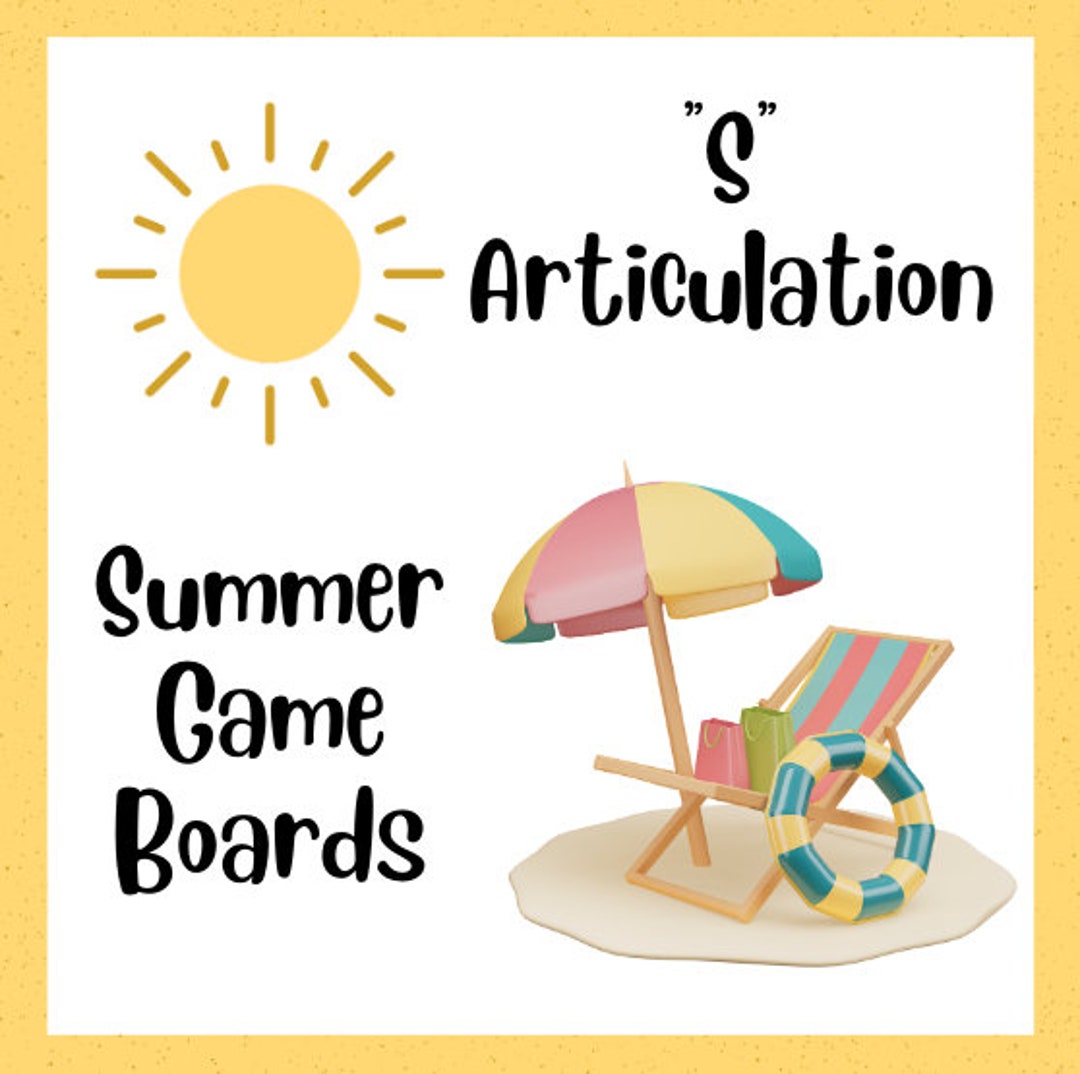 Articulation s Summer Themed Game Boards All Word Positions - Etsy