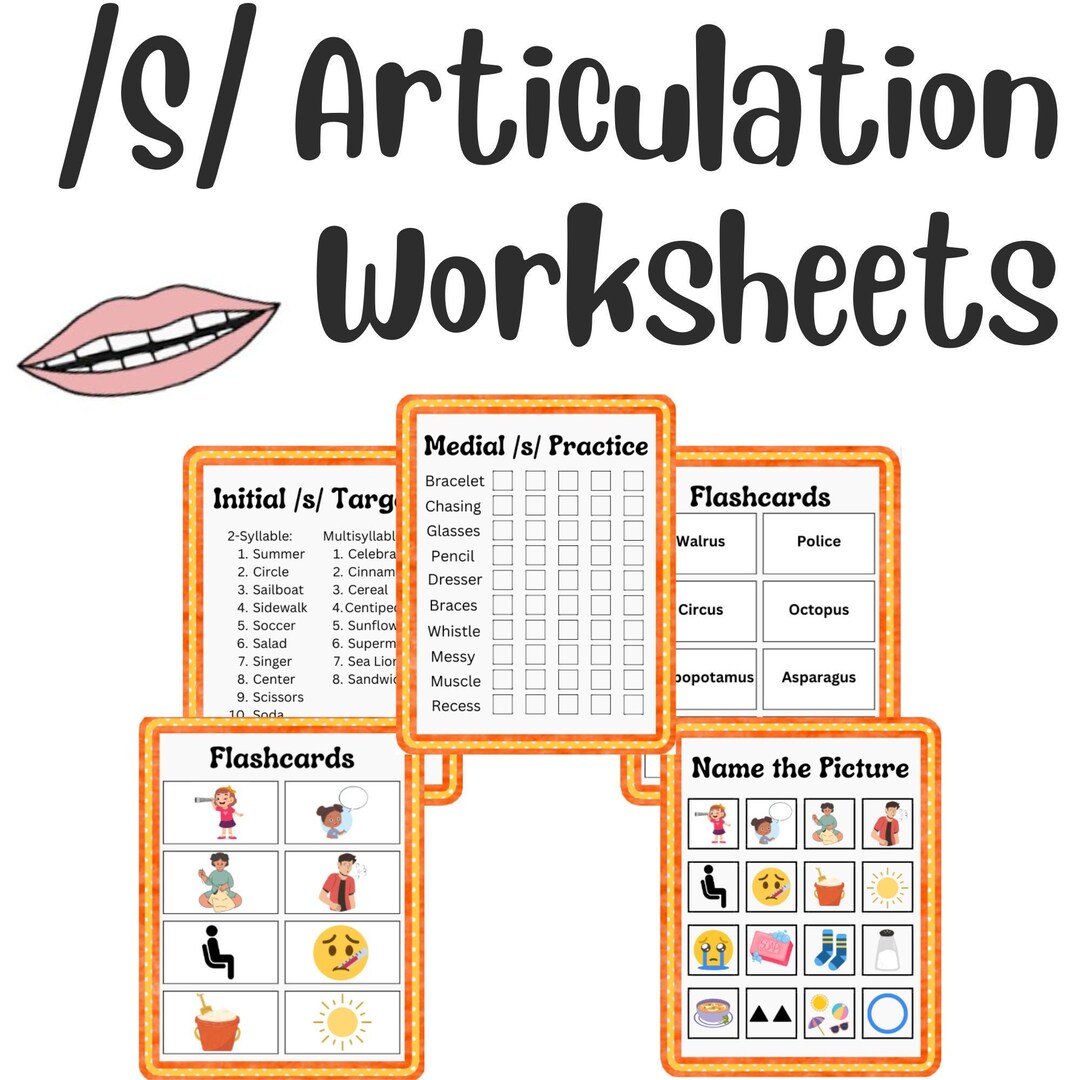 Articulation /S/ Drill Practice, Flashcards & Activities Bundle - Etsy