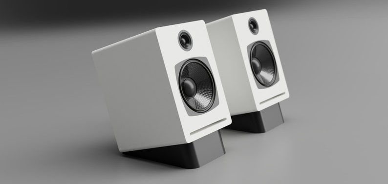 Audioengine Speaker Stands A1 / A2 x2 Bookshelf Wedge Risers 15 Degrees Incline Home Decor Desk ...