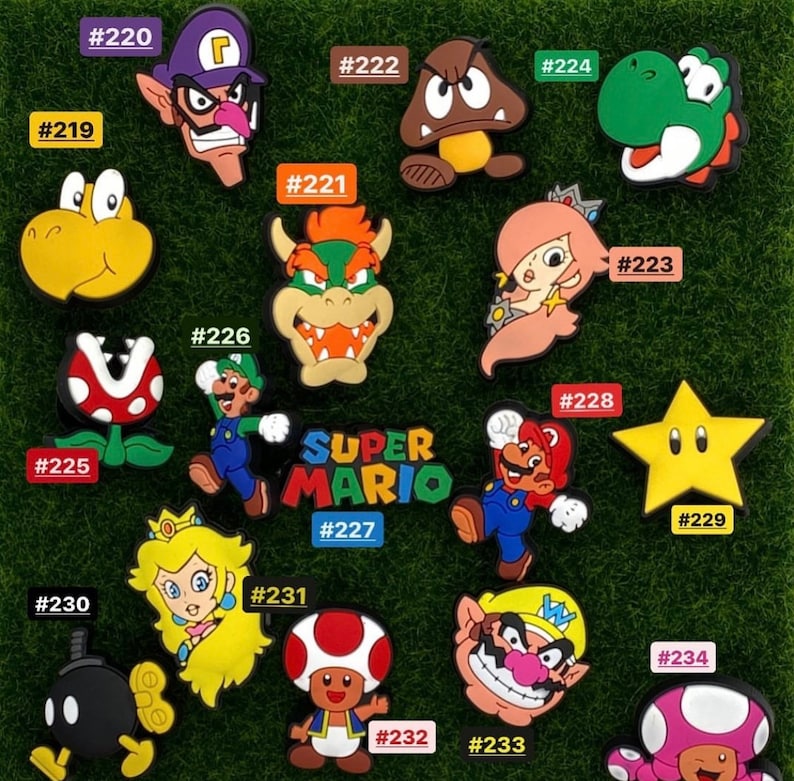 Super Mario Clog Shoe Charms - Etsy
