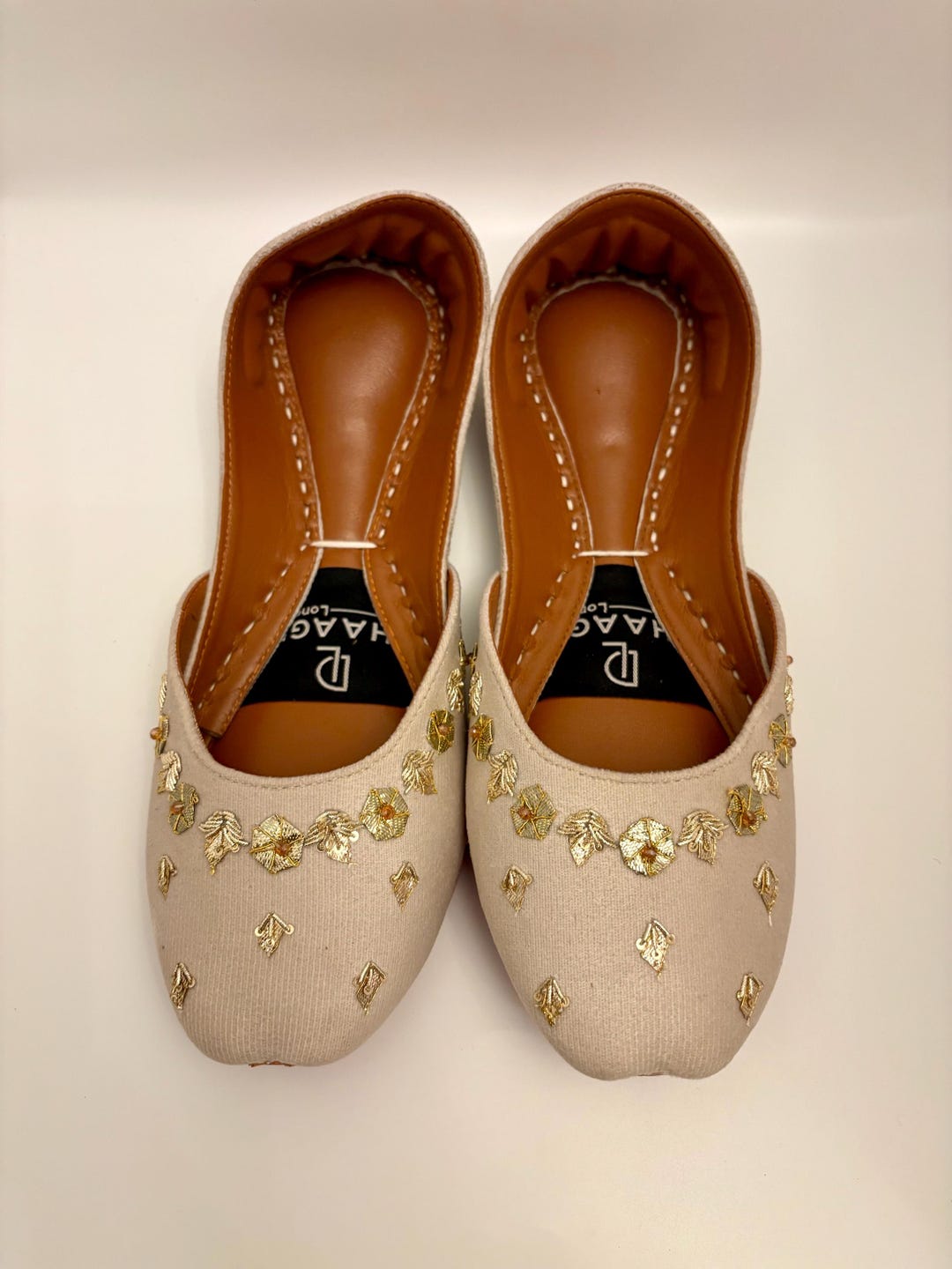 UK Size 5,6,7,8. Handmade Leather Khussa Sandal, Light Beige/cream ...