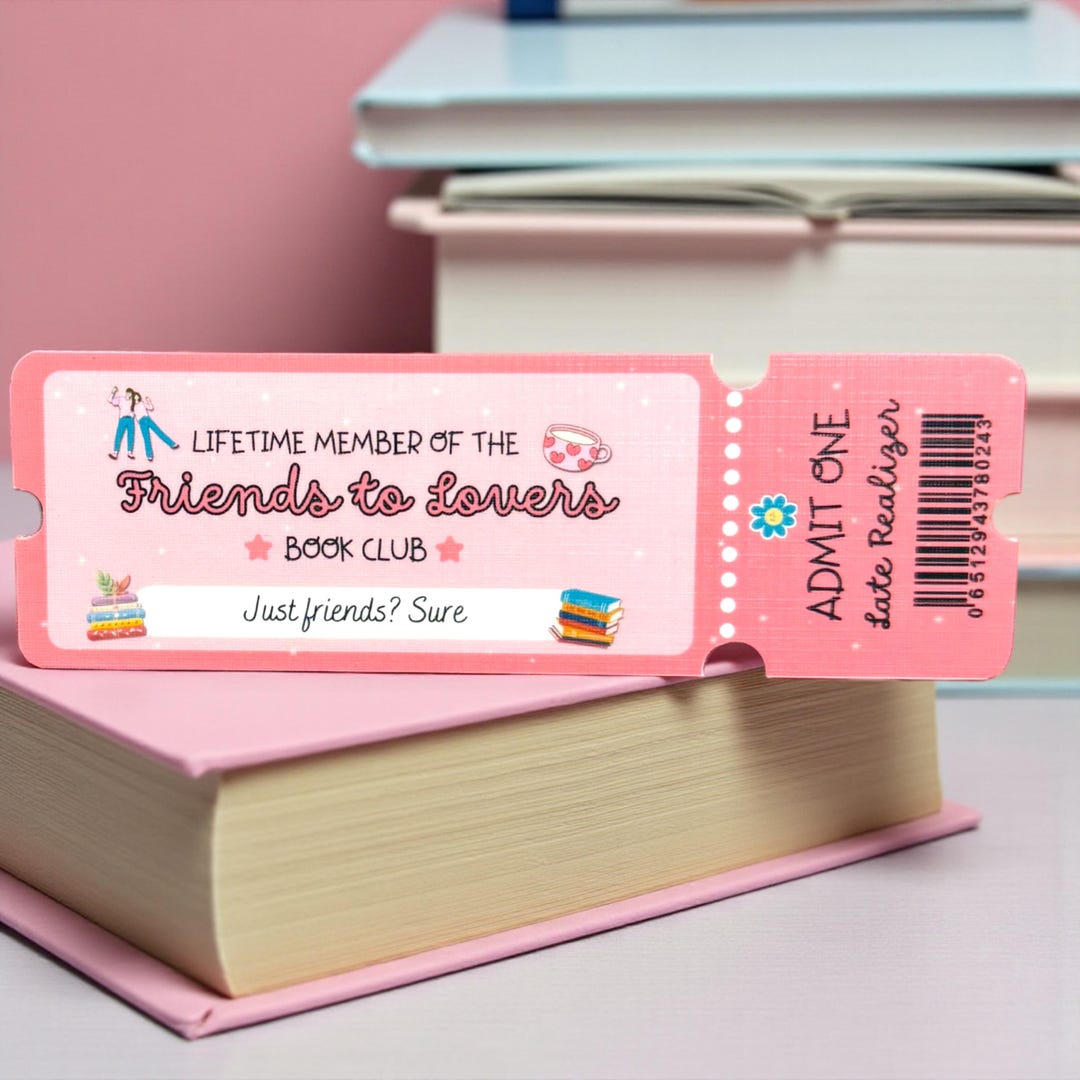 Ticket Bookmark Romance Friends-to-lovers Bookish Gift Set | Booktok ...