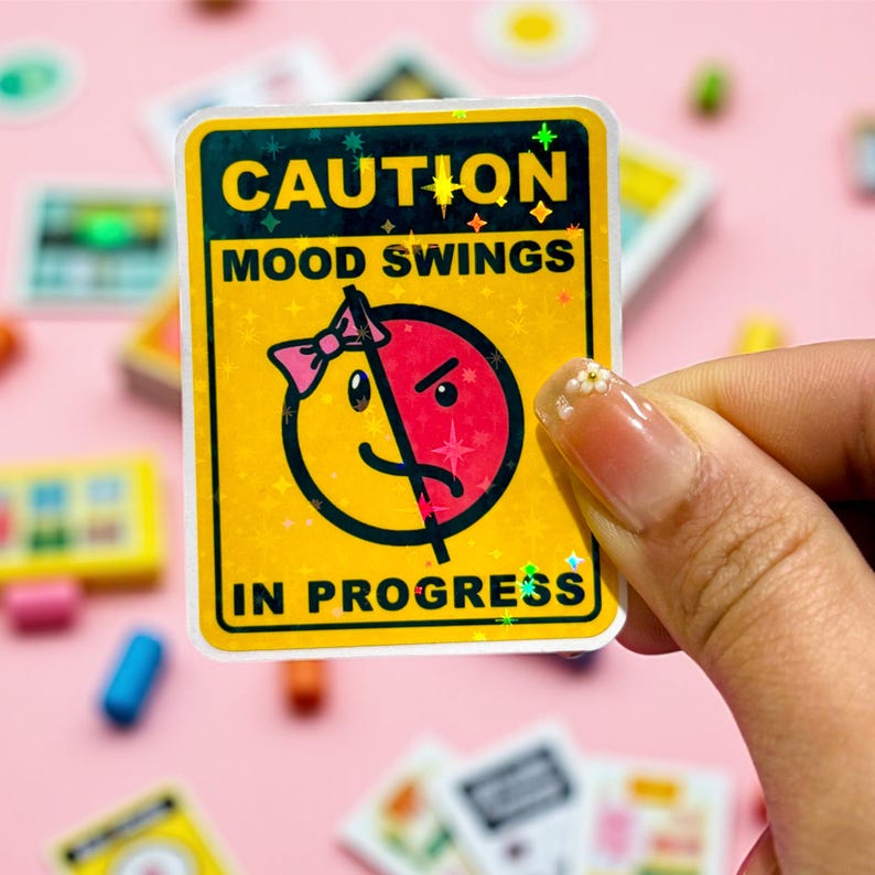 Funny Mood Swing Sticker Cute Mental Health Sticker Sarcastic Gift for ...