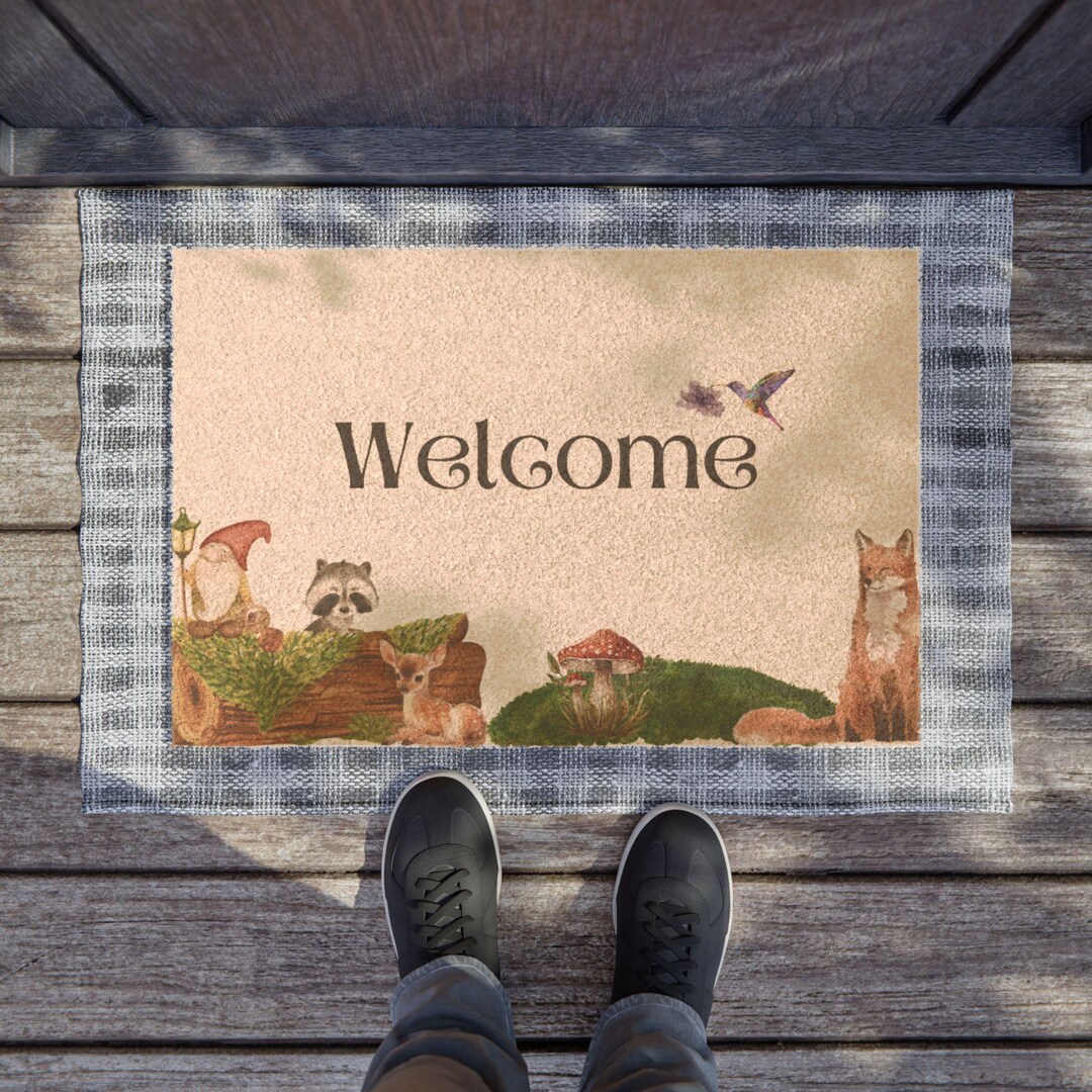 Enchanted Forest Welcome Mat Cute Cottage Core Outdoor Rug, Hygge ...