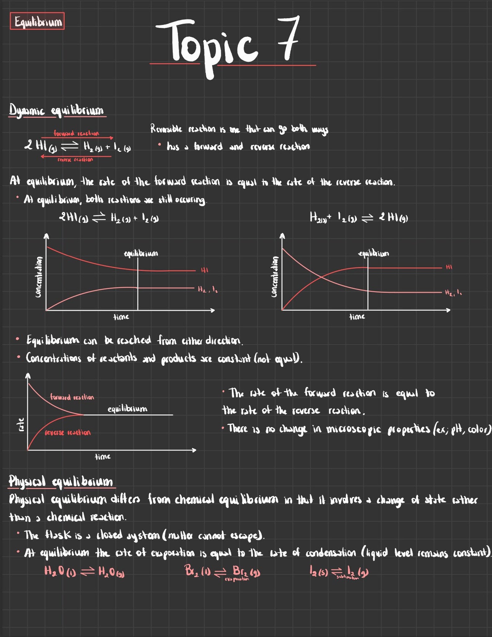 Summary Lesson for Chem - Equilibrium - Etsy