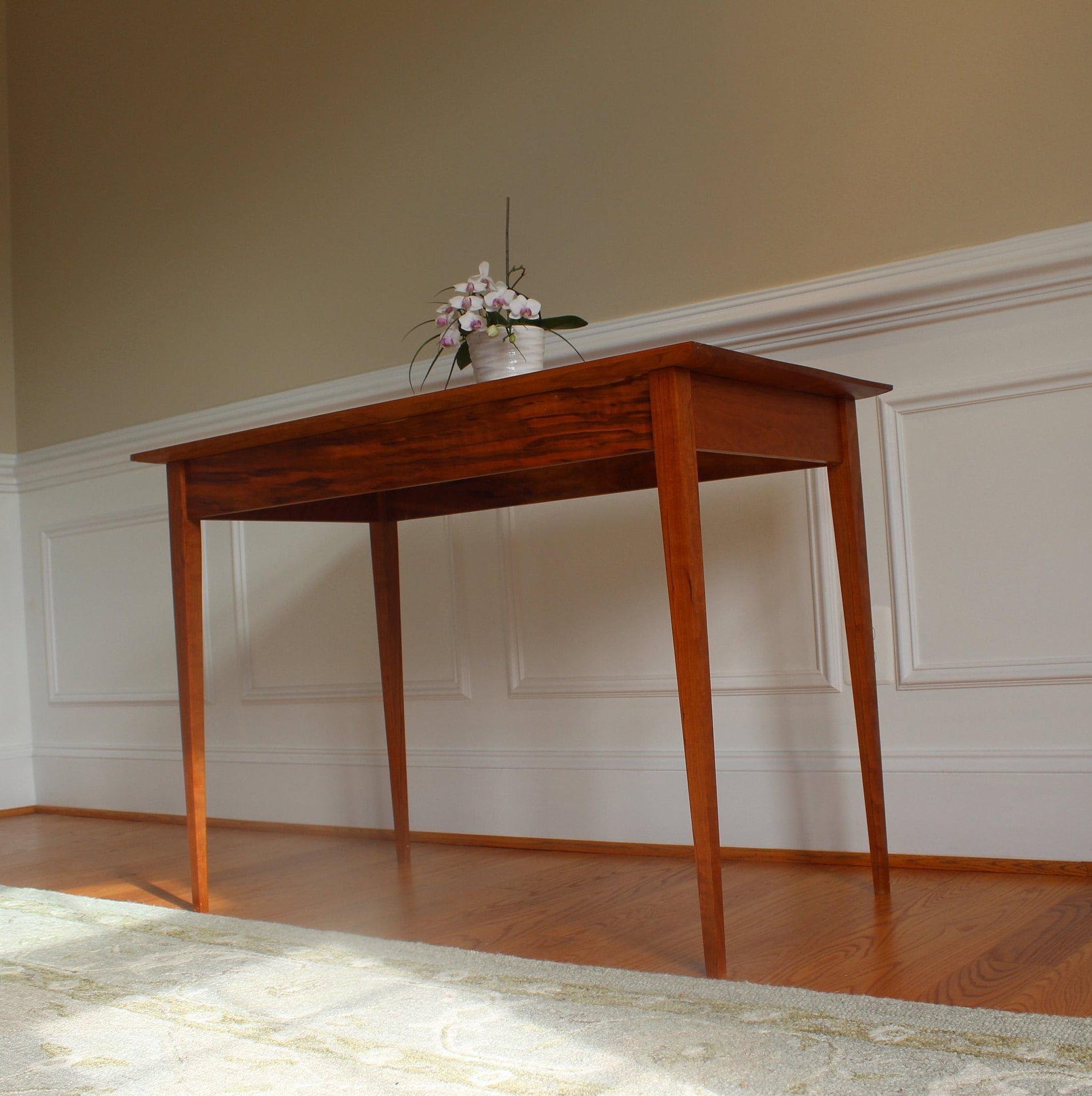 Elegant Solid Cherry Buffet Table Contemporary Shaker Inspired, Console ...