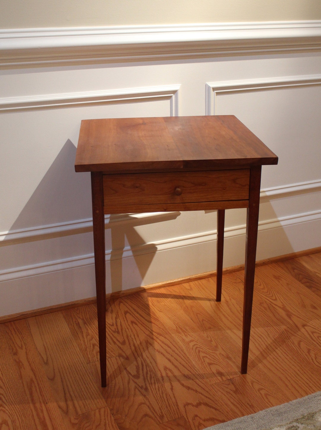 Elegant Solid Cherry Side Table Contemporary Shaker Inspired, Bedside ...