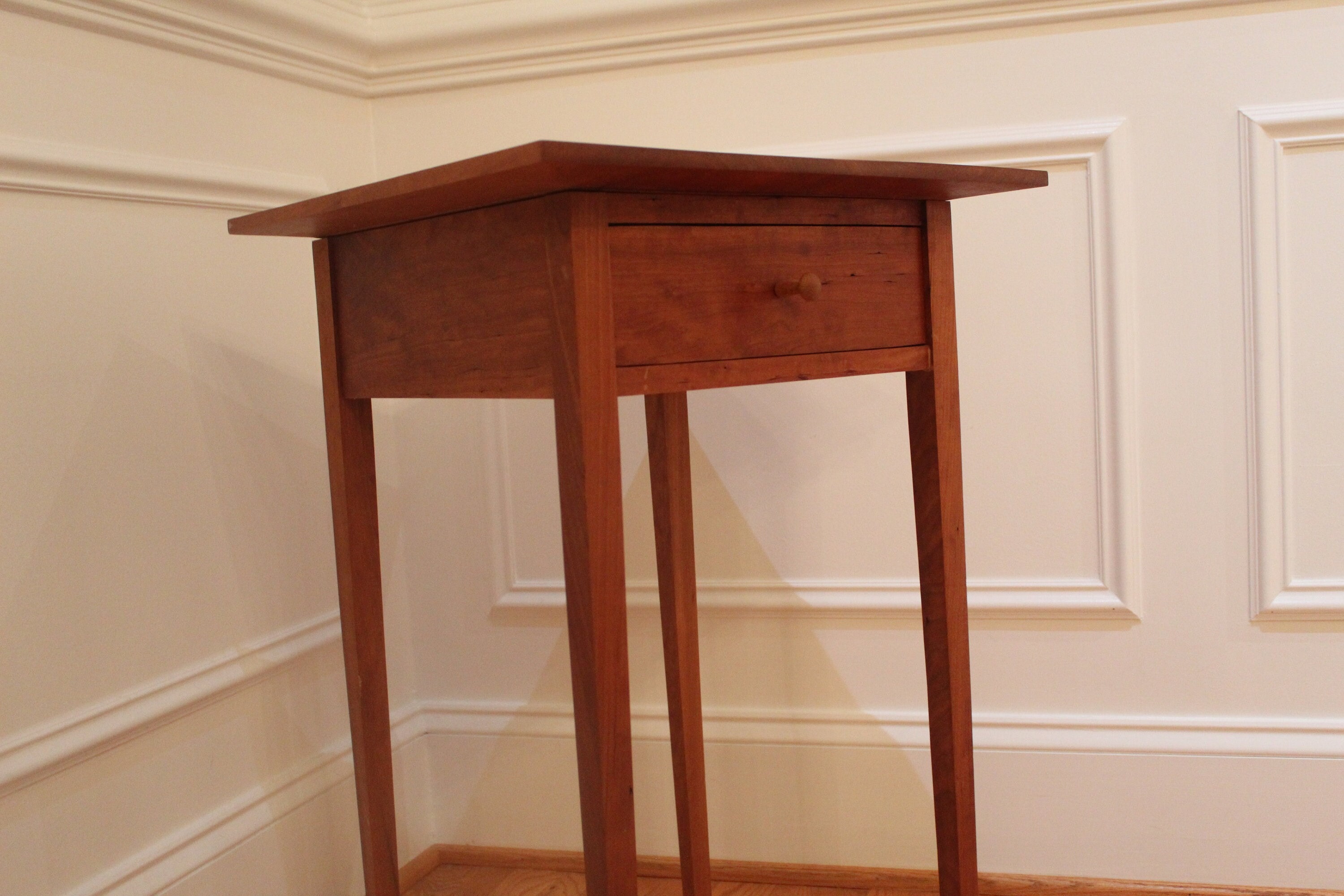 Elegant Solid Cherry Side Table Contemporary Shaker Inspired, Bedside ...