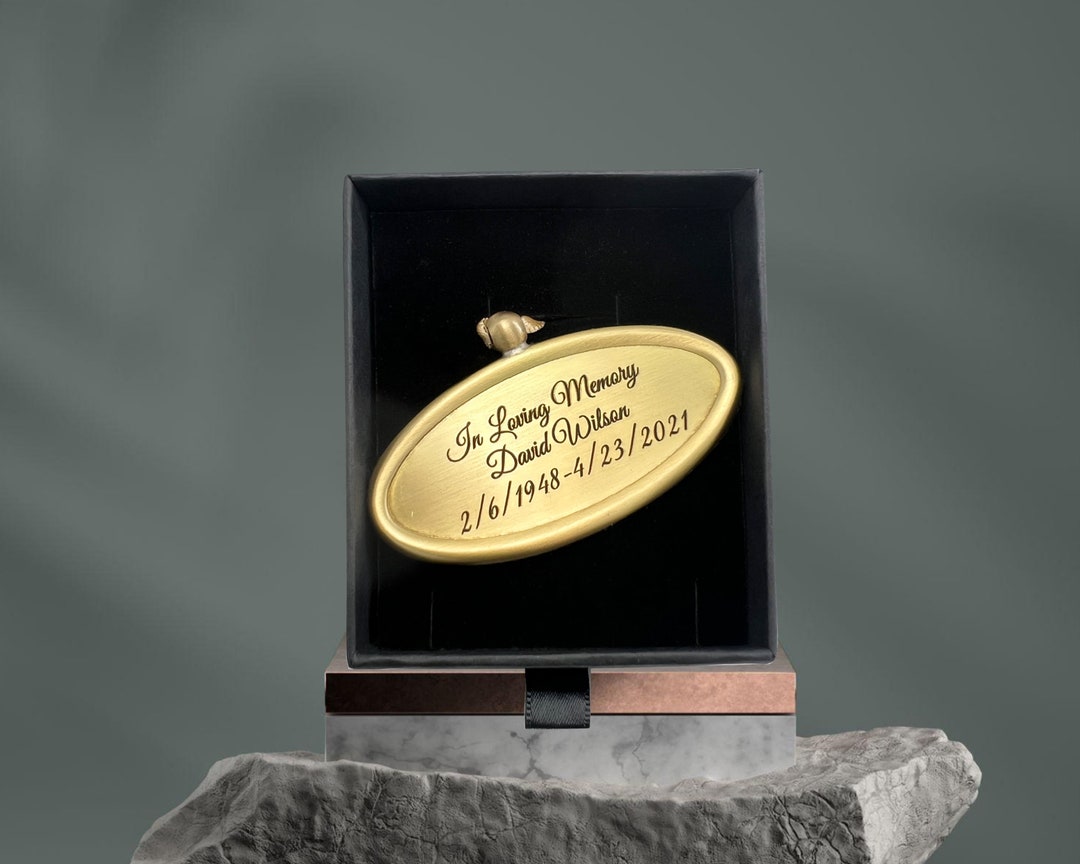 Personalized Solid Brass Urn Name Plate - Engraved Memorial Plaque - Etsy