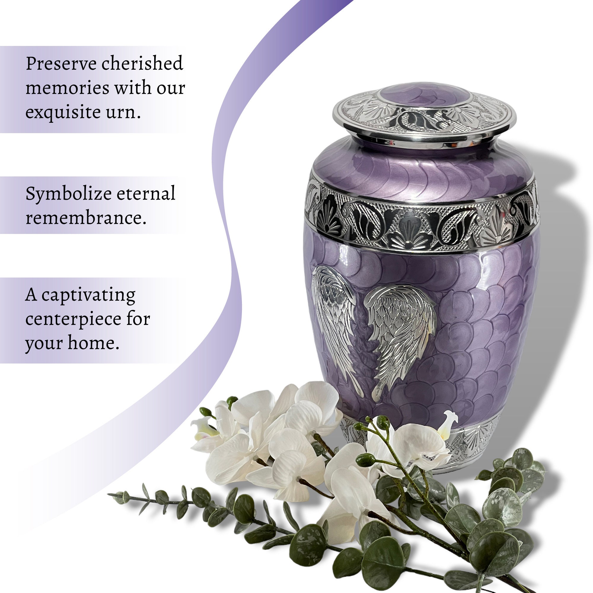 Handcrafted Angel Wings Cremation Urn: Decorative Memorial Urn for ...