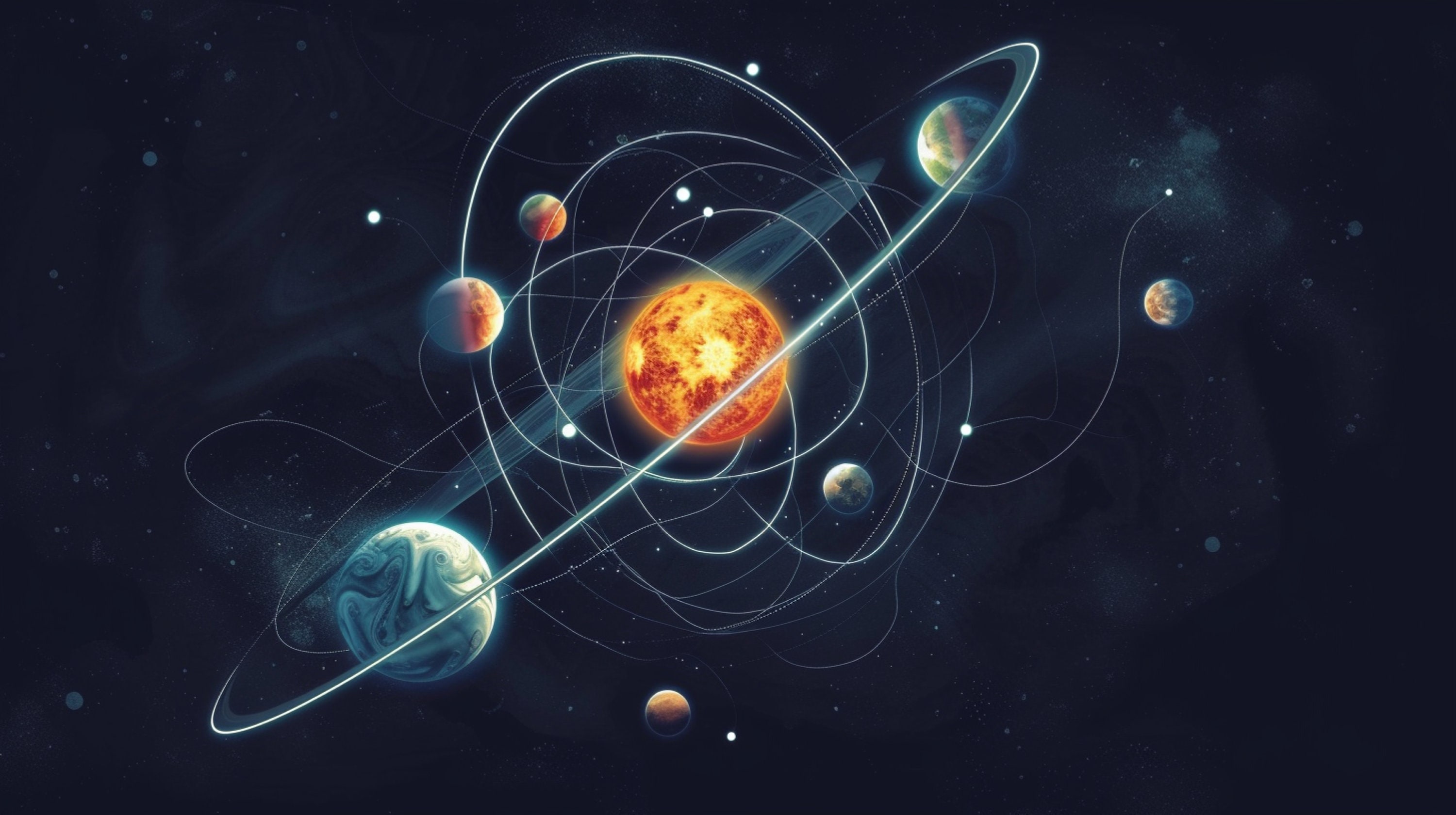 Celestial Dance Solar System Digital Art AI Digital Download Digital ...