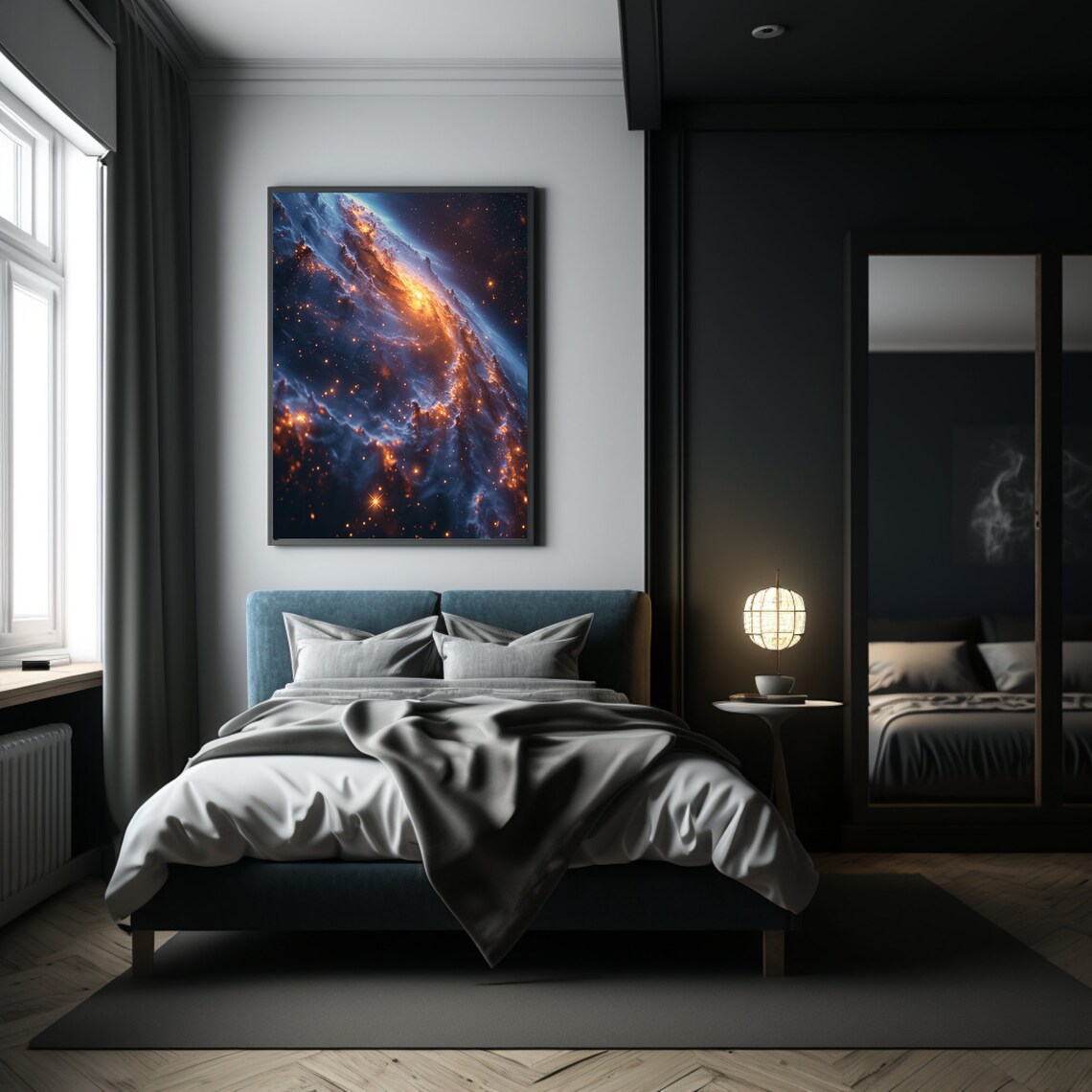 Celestial Blaze: Cosmic Nebula Digital Art AI Digital Download Digital ...