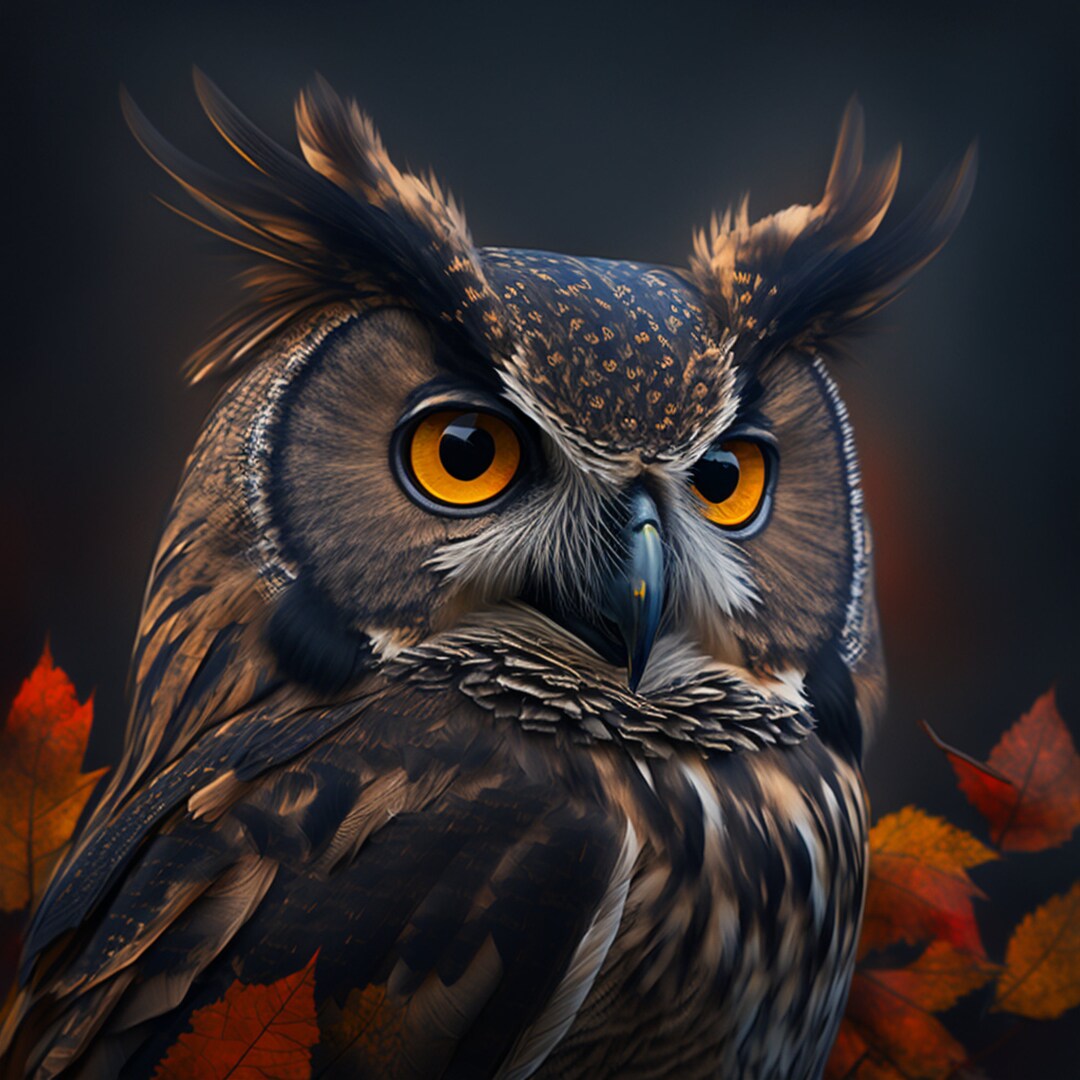 Owl Color and Watercolor 2 Pack AI Digital Download Digital Art Animal ...