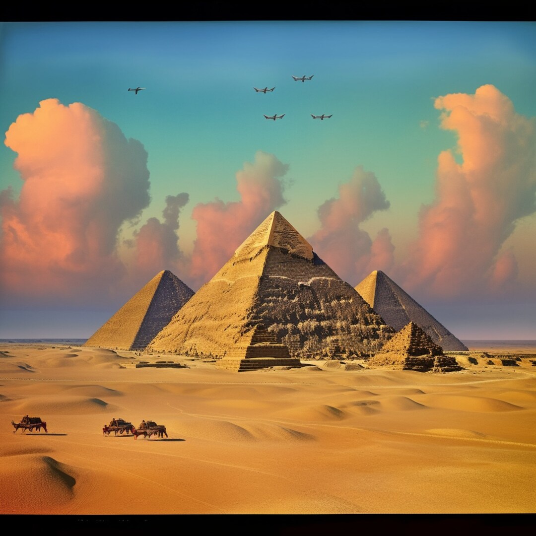 Pyramids of Giza Pan American AI Digital Download Digital Art Digital ...