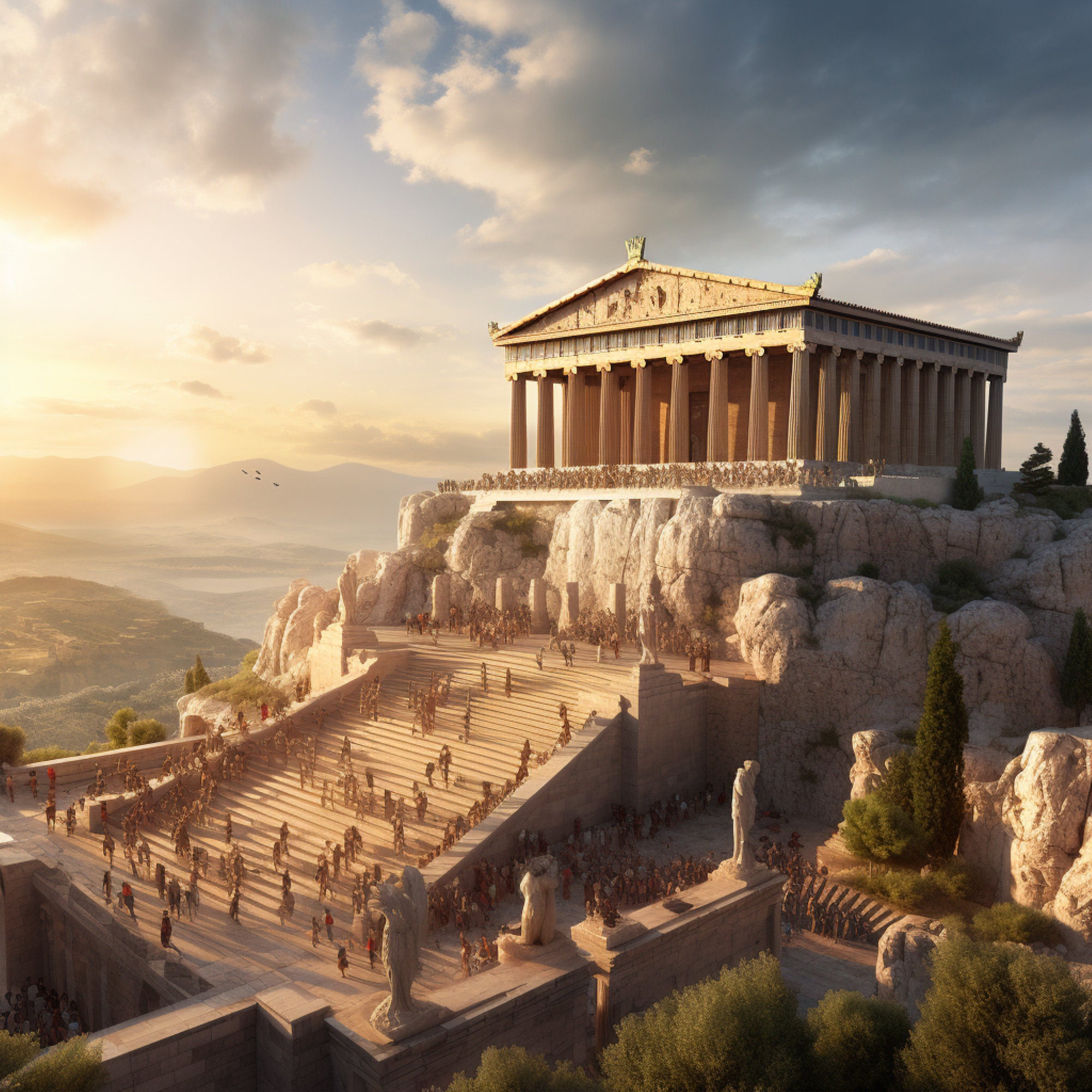 Acropolis of Athens AI Digital Download Digital Art - Etsy