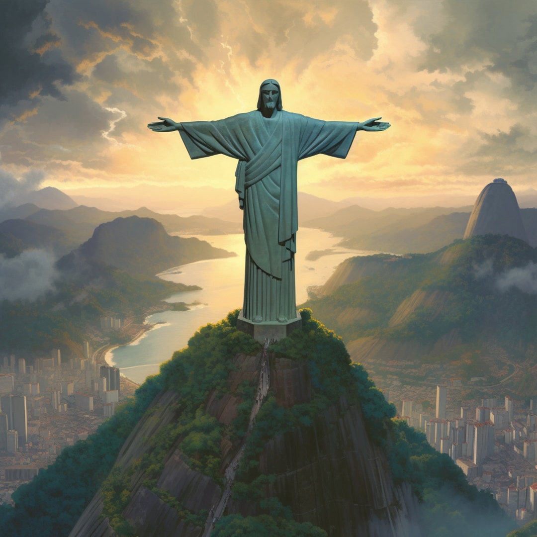 Christ the Redeemer Painting AI Digital Download Digital Art Digital ...