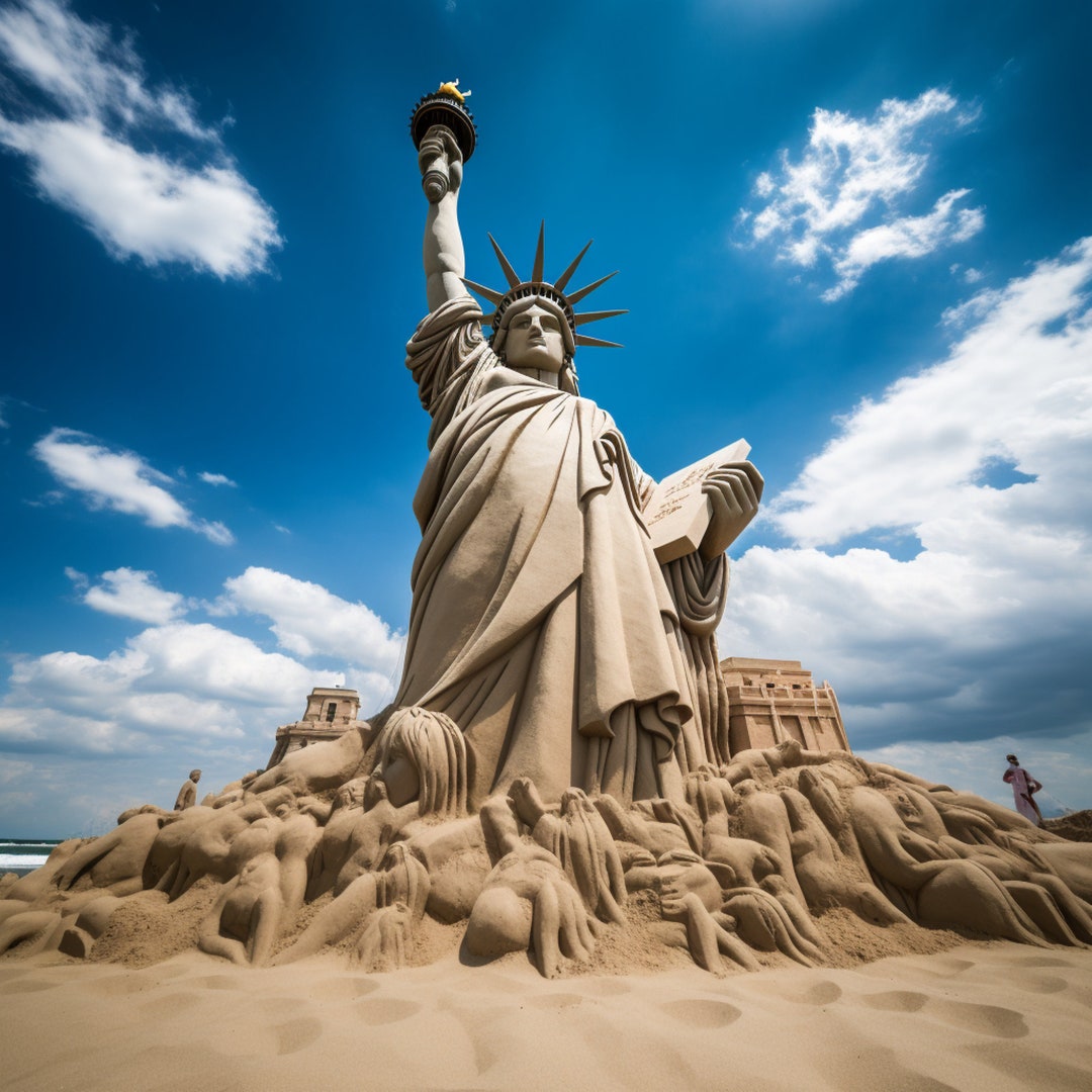 Statue of Liberty Sand AI Digital Download Digital Art Digital Image ...