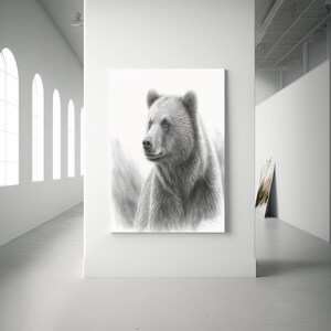 Bear Pencil Sketch AI Digital Download Digital Art Animal Digital Image ...