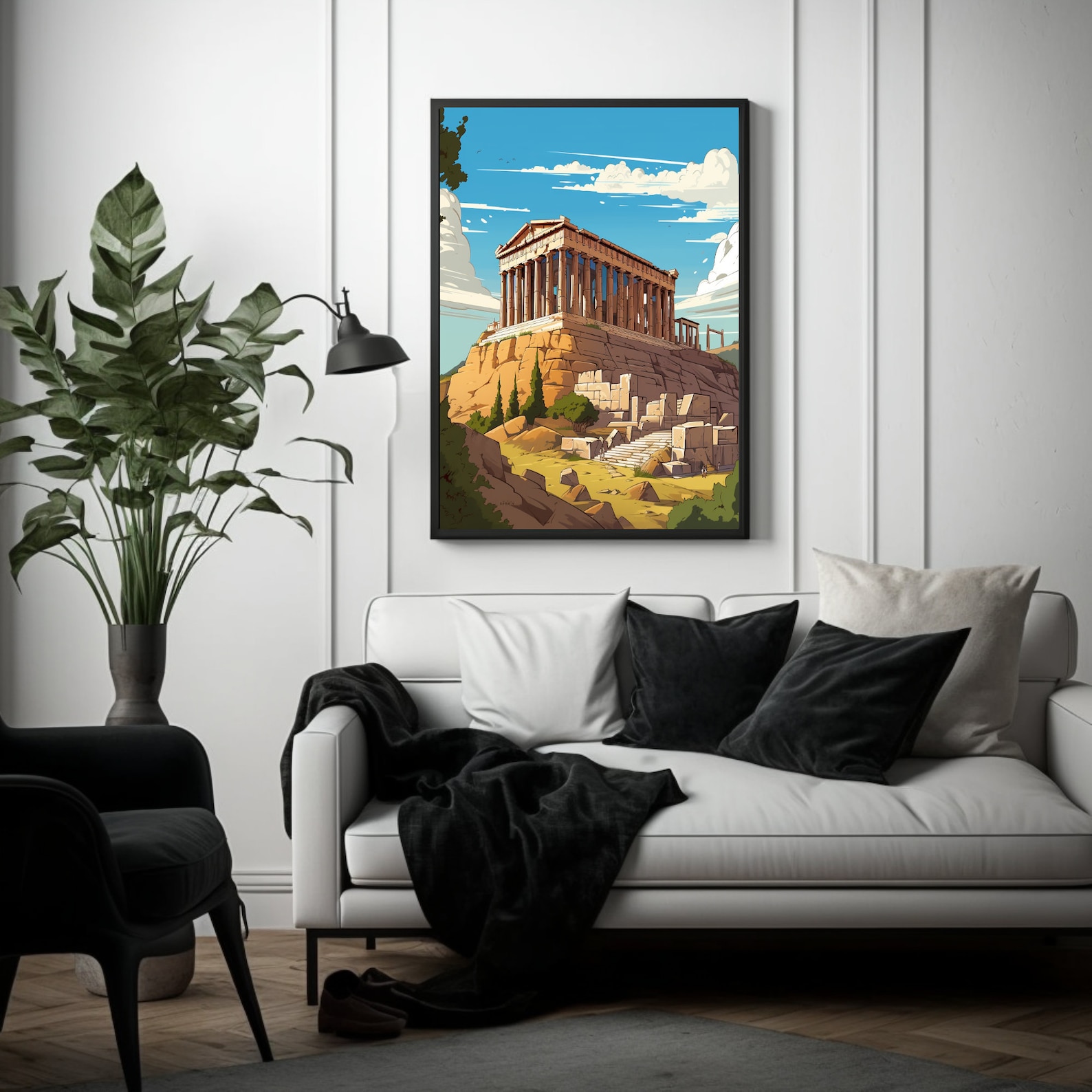 Acropolis of Athens Cartoon AI Digital Download Digital Art Digital ...