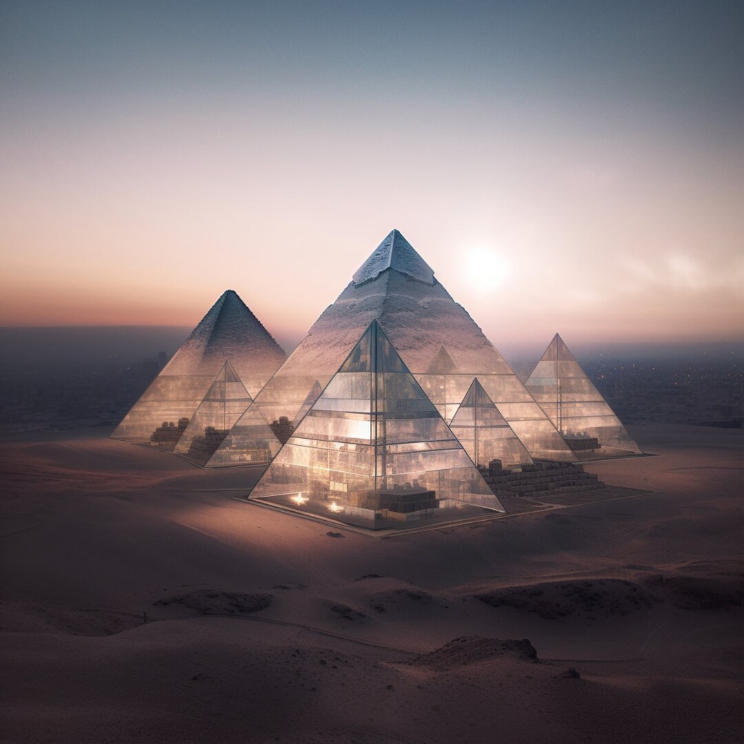 Pirámides de Giza Glass / Descarga digital AI / Arte digital / Imagen ...