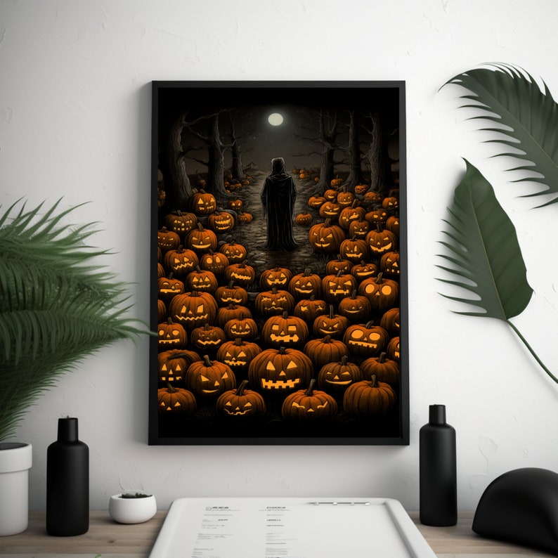 Pumpkin Patch Cartoon AI Digital Download Digital Art Digital Image ...
