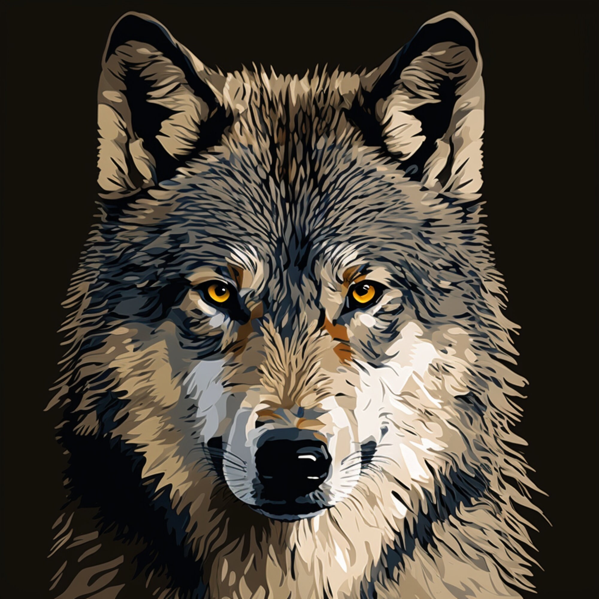 Wolf 12 Pack AI Digital Download Color Black and White - Etsy