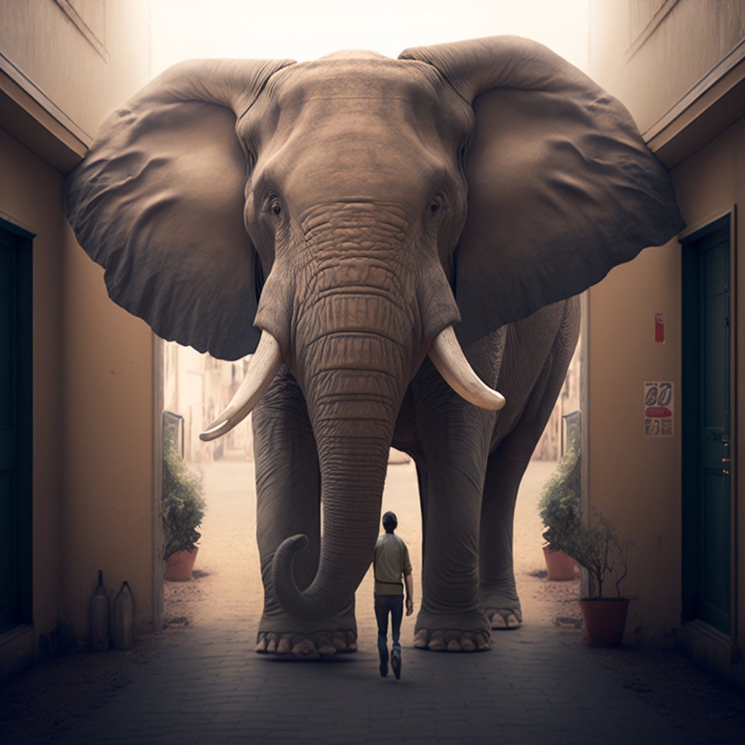 Elephant Color AI Digital Download Digital Art Animal Digital Image - Etsy