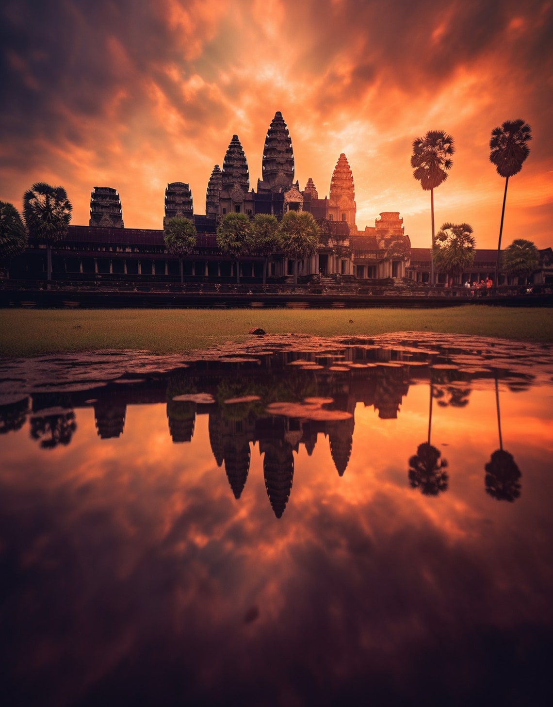 Angkor Wat Sunset AI Digital Download Digital Art Digital Image ...