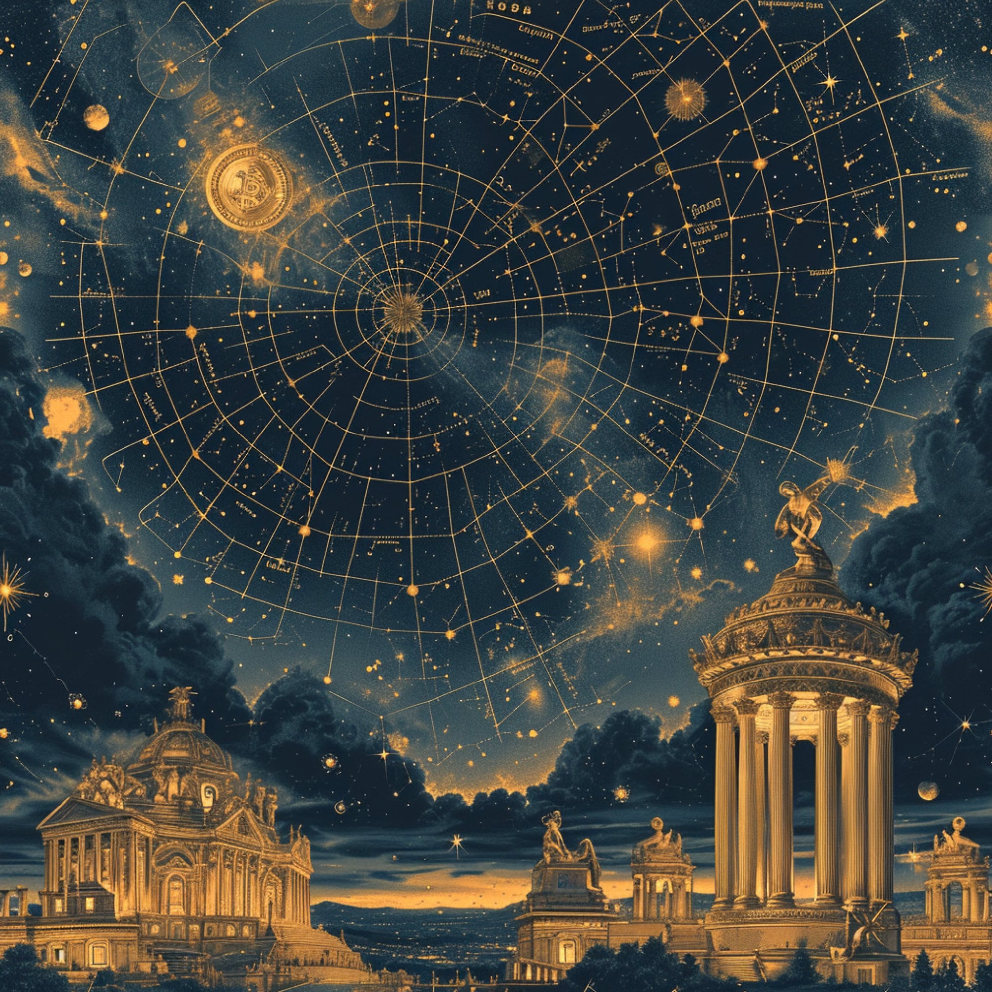 Celestial Elegance: Vintage Star Chart Digital Art AI Digital Download ...