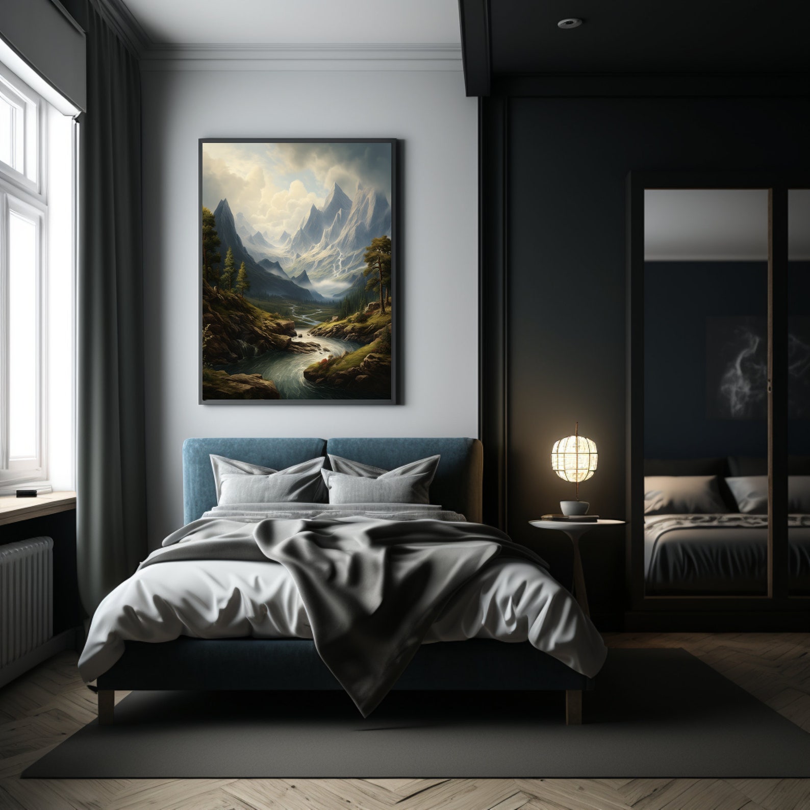 Whispering Heights Enchanted Mountain Stream Digital Art AI Digital ...