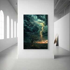 Electrifying Nature Lightning Storm Digital Art AI Digital Download ...