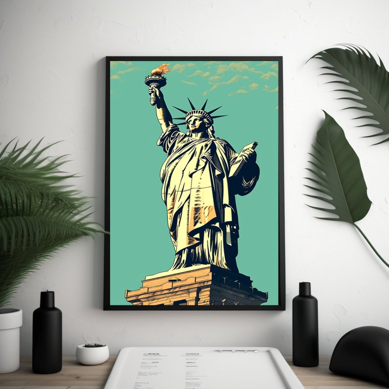 Statue of Liberty Comic AI Digital Download Digital Art Digital Image ...