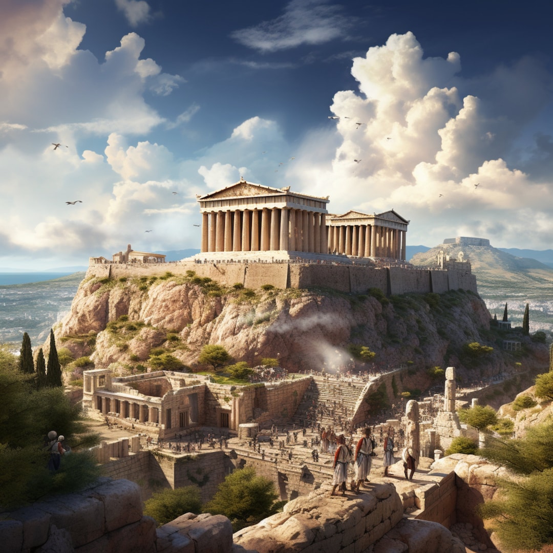Acropolis of Athens AI Digital Download Digital Art Digital Image ...