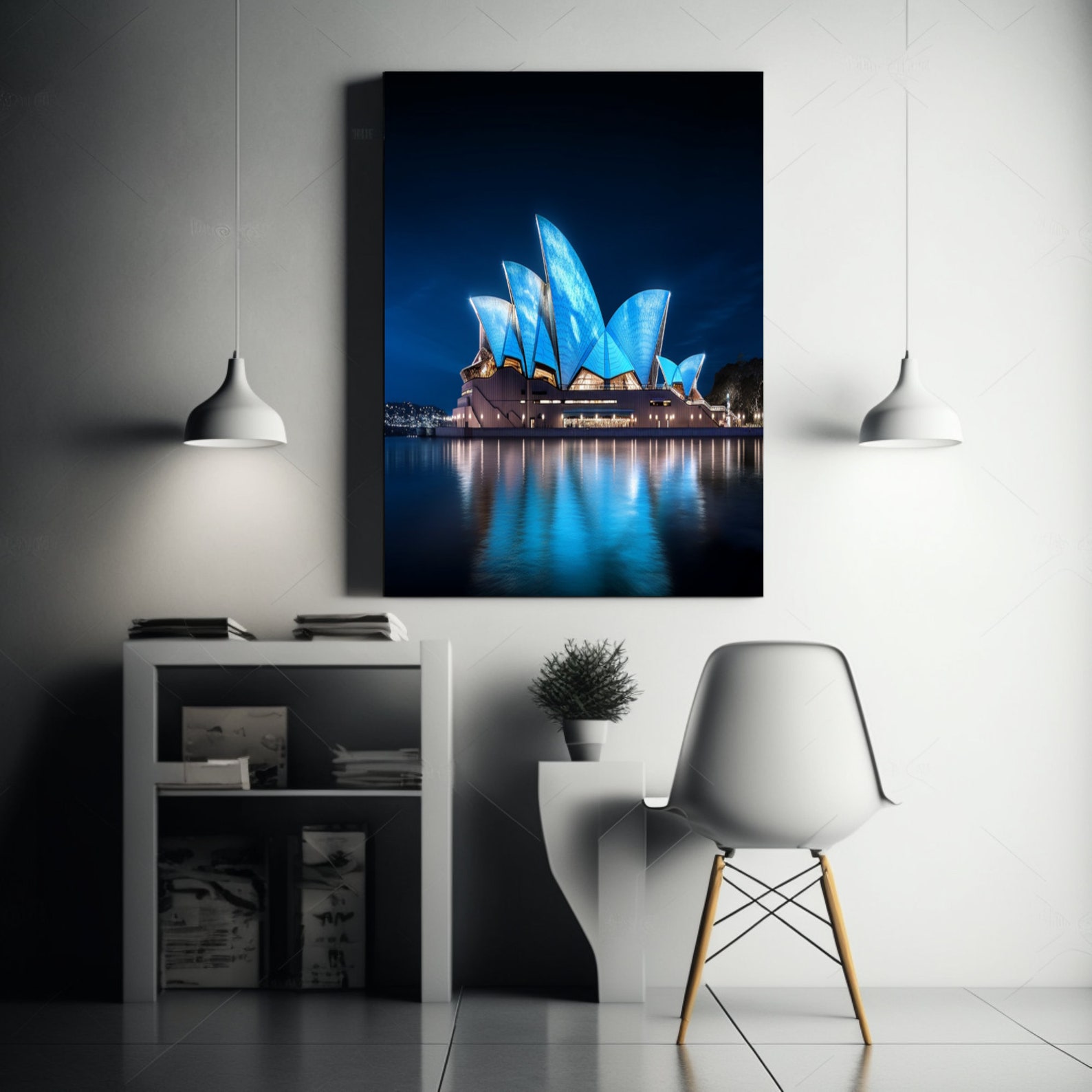 Sydney Opera House Blue AI Digital Download Digital Art Digital Image ...