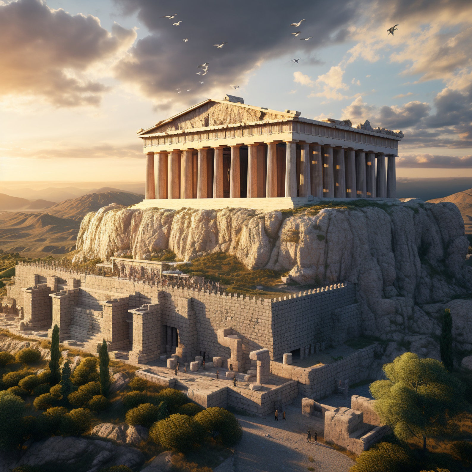 Acropolis of Athens AI Digital Download Digital Art Digital Image ...