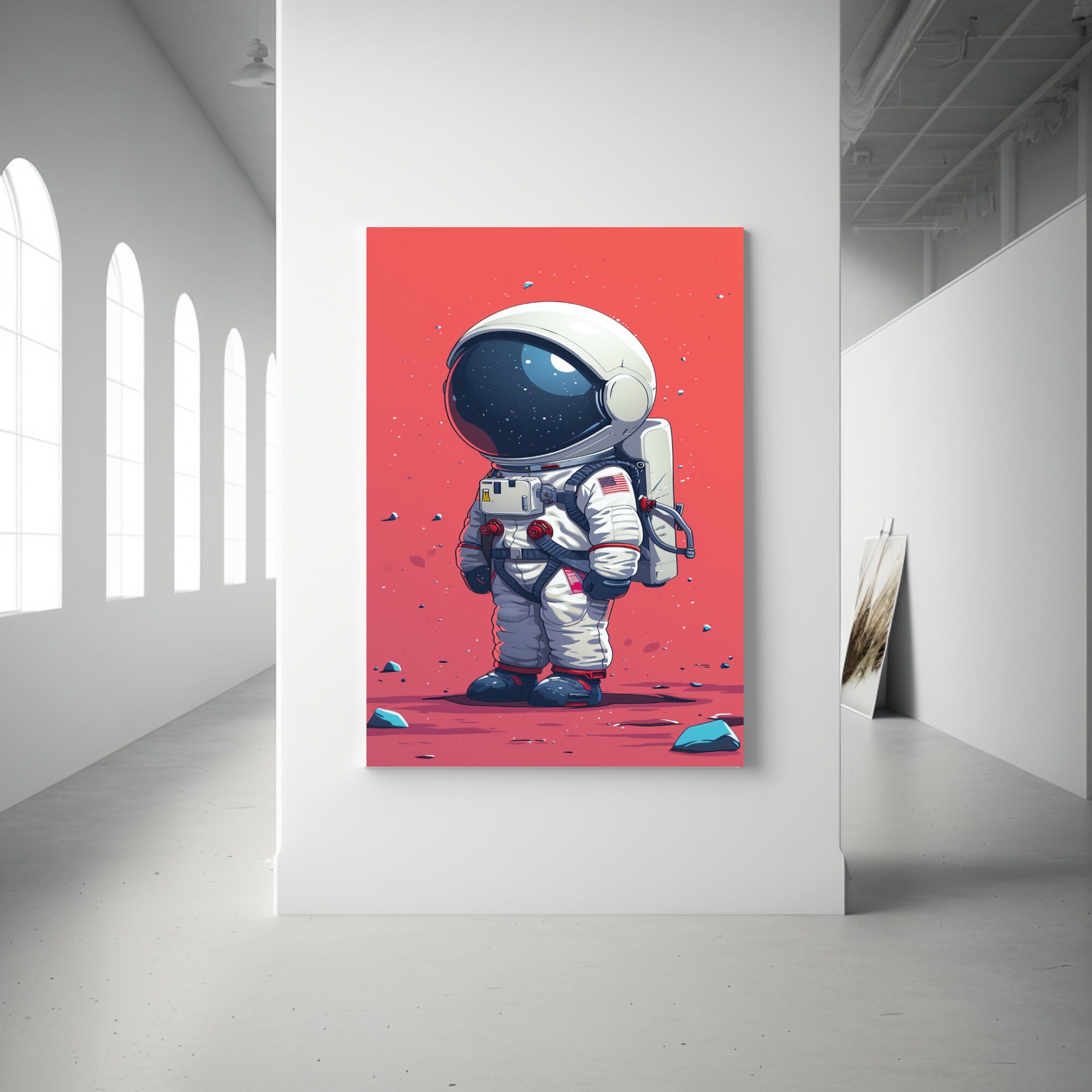Cute Cartoon Astronaut Art Print Space-themed Digital Art AI Digital ...