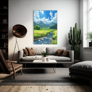 Luminous Valley Retreat Digital Art AI Digital Download Digital Art ...