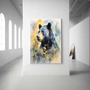 Black Bear Color and Watercolor 2 Pack AI Digital Download Digital Art ...