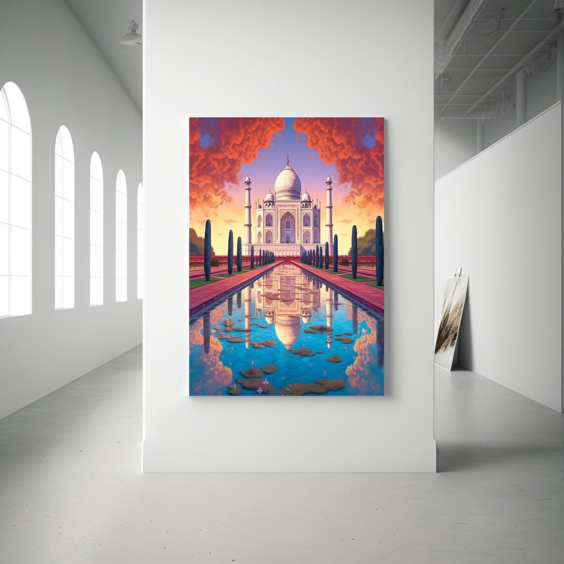 Taj Mahal Red Clouds AI Digital Download Digital Art Digital Image ...
