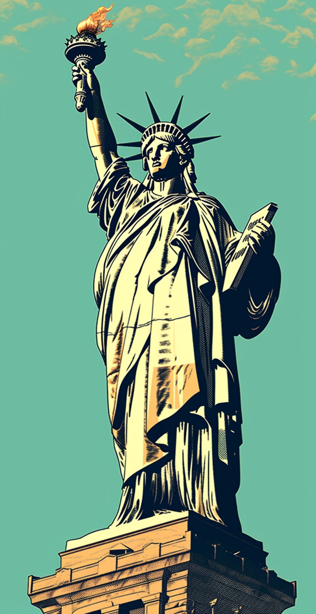 Statue of Liberty Comic AI Digital Download Digital Art Digital Image ...