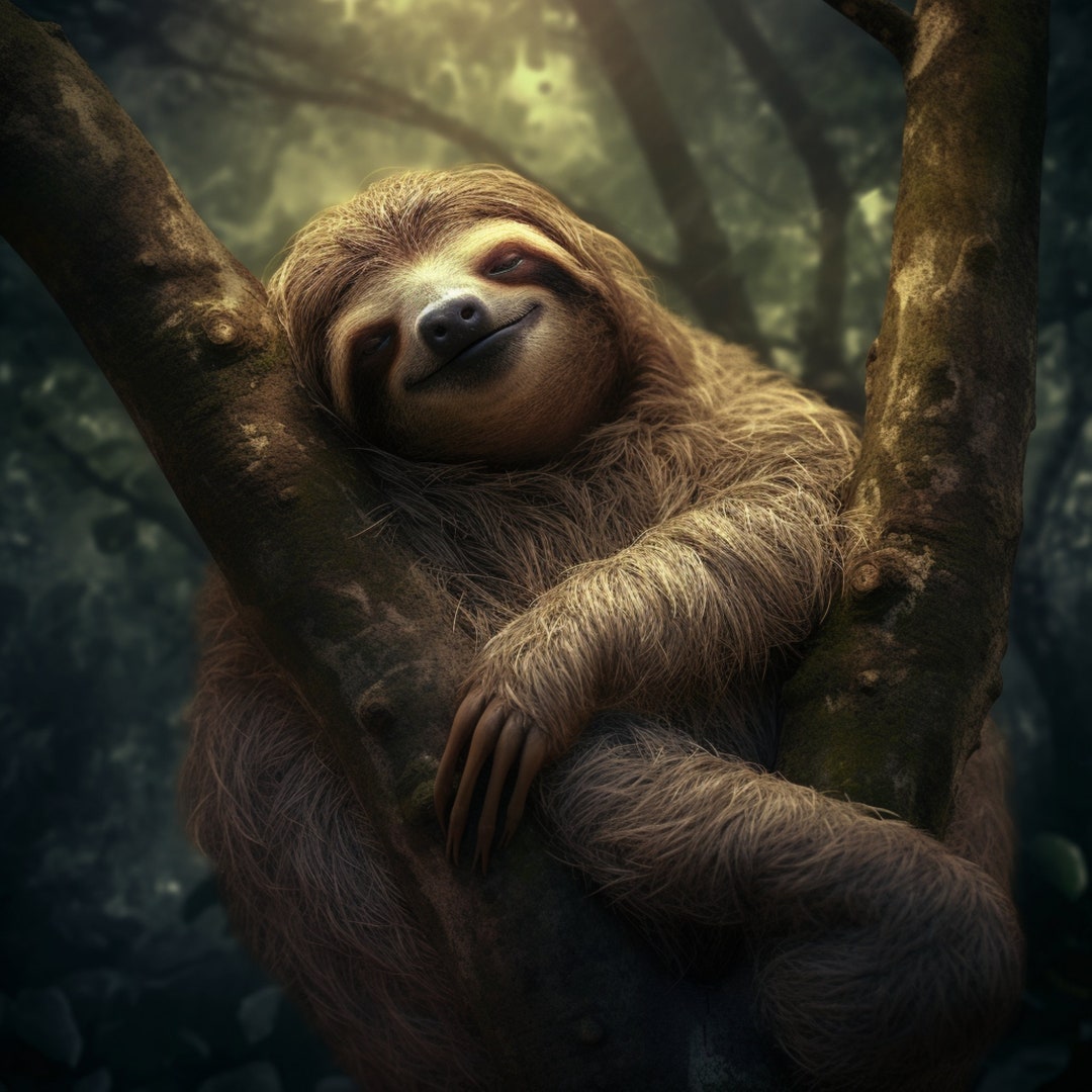 Sloth Color and Watercolor 2 Pack AI Digital Download Digital Art ...