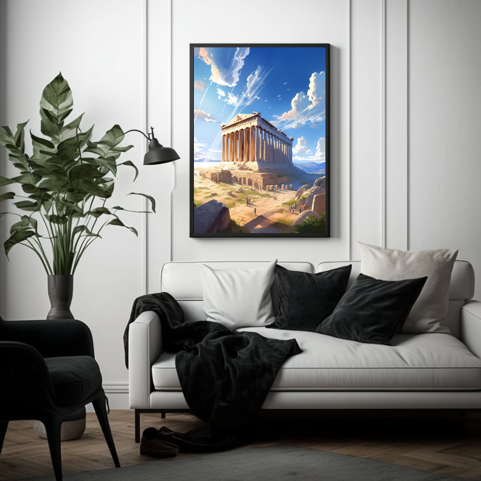 Acropolis of Athens Cartoon AI Digital Download Digital - Etsy